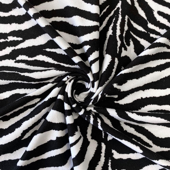 Zebra Printed DTY Brushed Fabric By The Yard