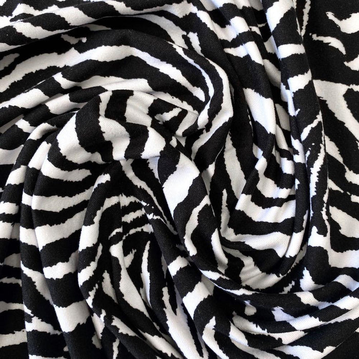 Zebra Printed DTY Brushed Fabric By The Yard