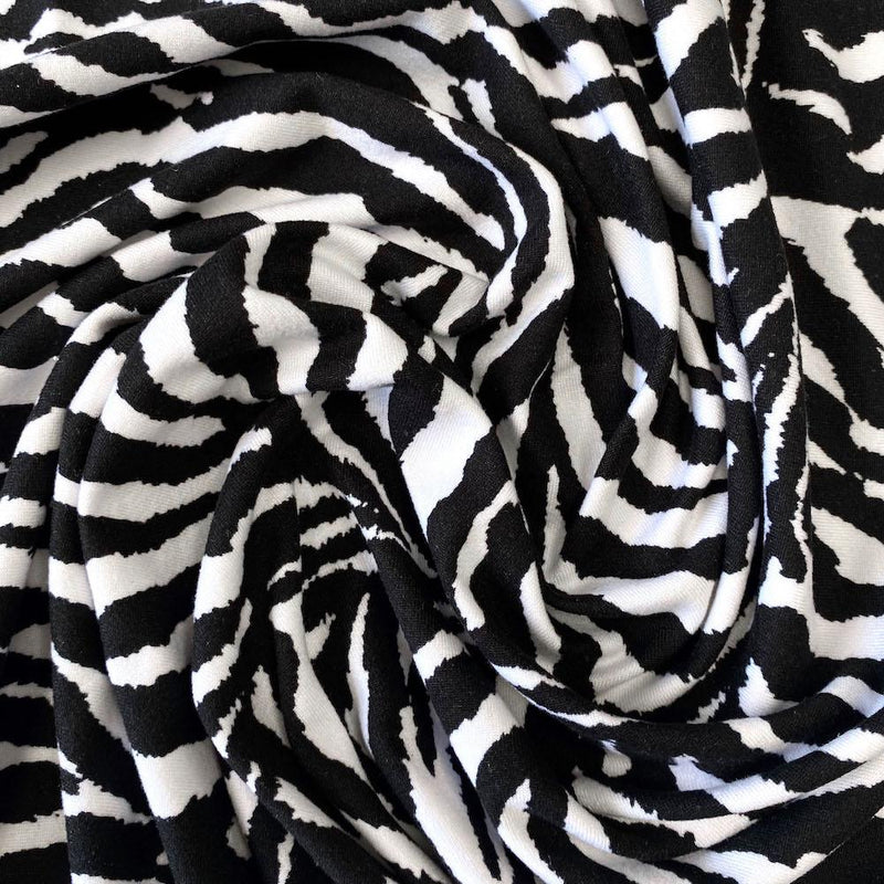 Zebra Printed DTY Brushed Fabric By The Yard