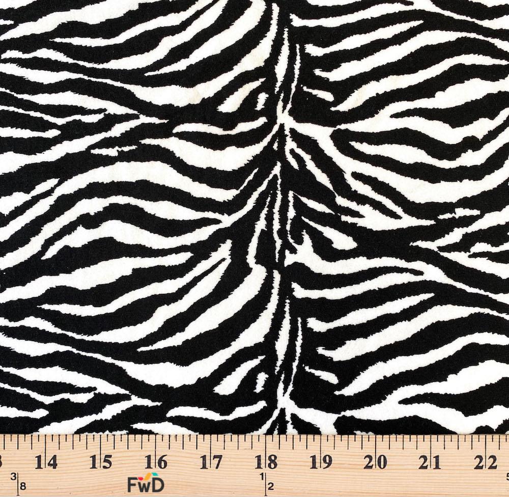 Zebra Printed DTY Brushed Fabric By The Yard