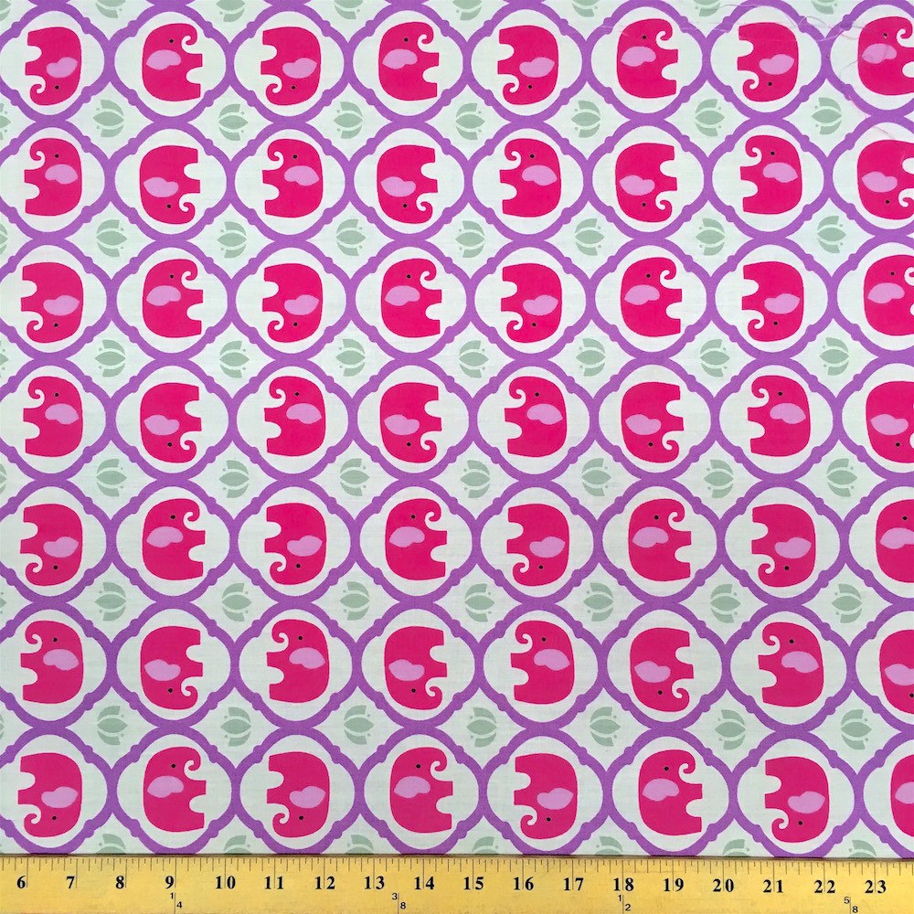 Pink Zlephane Trellis Print Fabric Cotton Polyester Broadcloth 60"