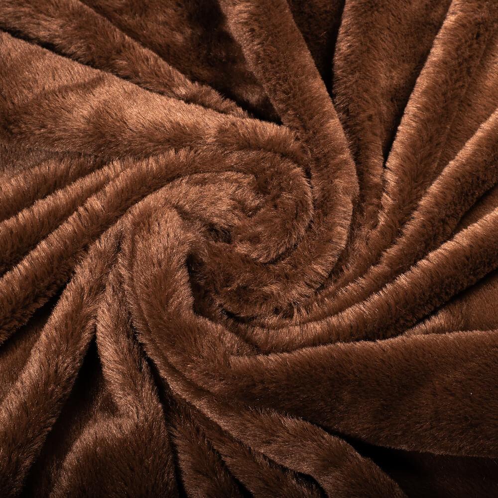 Rabbit Faux Fur Fabric Soft Brown Polyester 60" Wide BTY