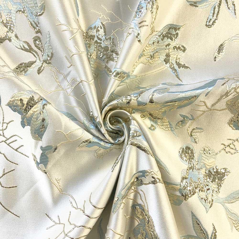 Senecio Floral Metallic Jacquard Fabric 59/60" Wide $10.99/yard