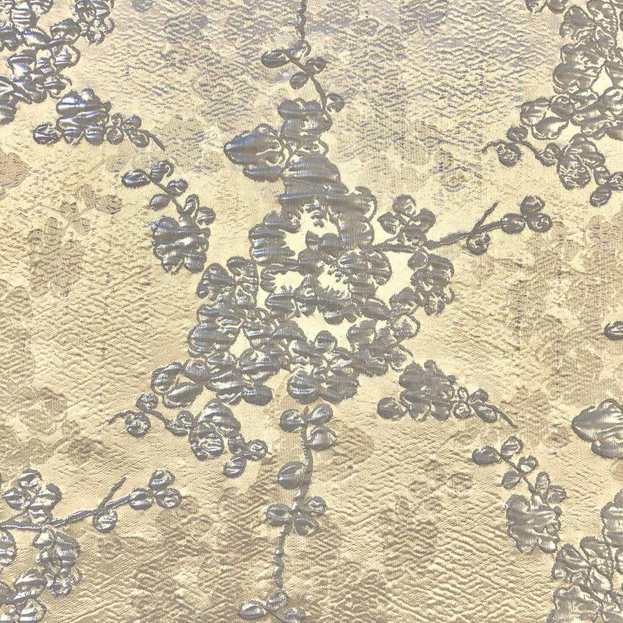 Angelonia Floral Metallic Jacquard Fabric 56/57" Wide $10.99/yard