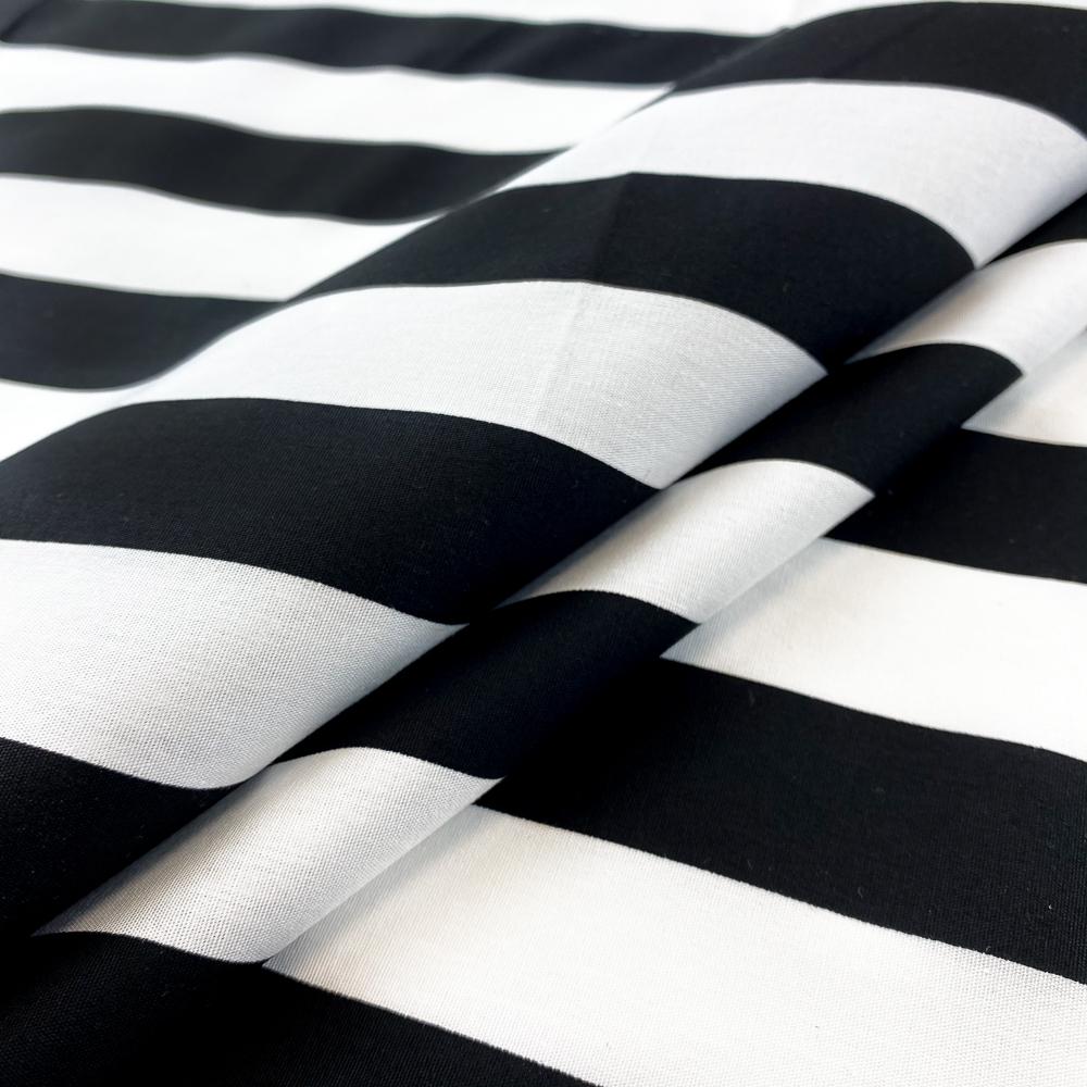 Striped Printed Poplin Fabric By The Yard